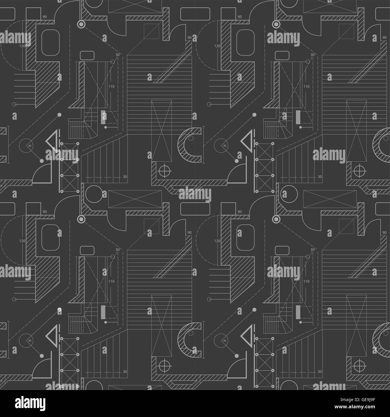 Architecture scheme background. Seamless pattern of abstract building ...