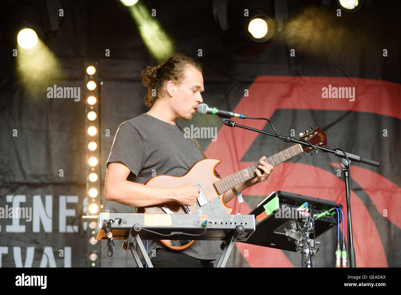 Sheffield, UK, 23 July, 2016. Little Comets playing the Main Stage at ...