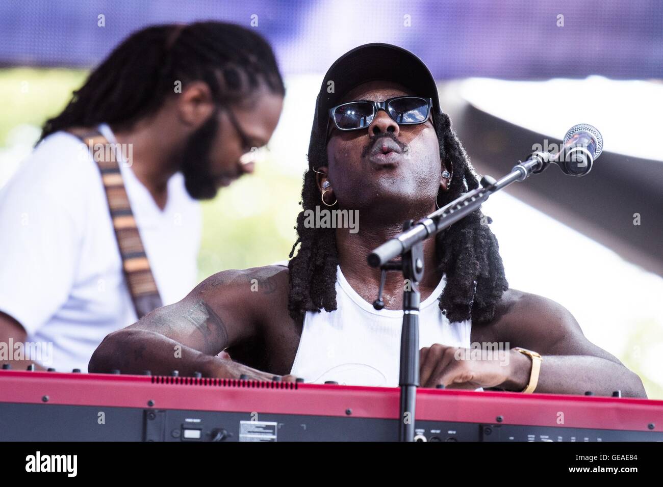New York, NY, USA. 23rd July, 2016. Dev Hynes, Blood Orange on stage ...