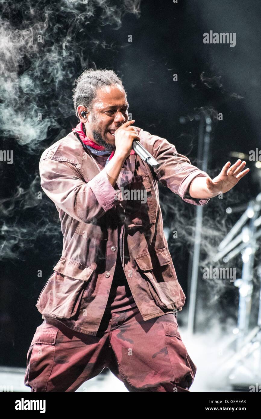 New York, NY, USA. 23rd July, 2016. Kendrick Lamar on stage for ...