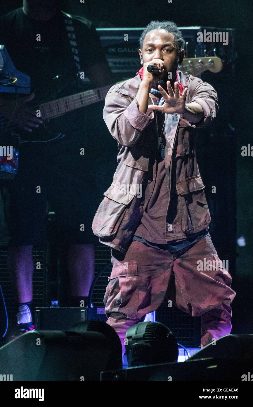 New York, NY, USA. 23rd July, 2016. Kendrick Lamar on stage for ...