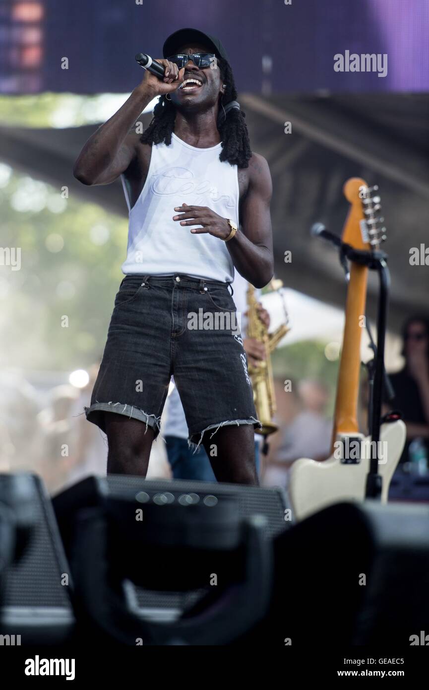 New York, NY, USA. 23rd July, 2016. Dev Hynes, Blood Orange on stage ...