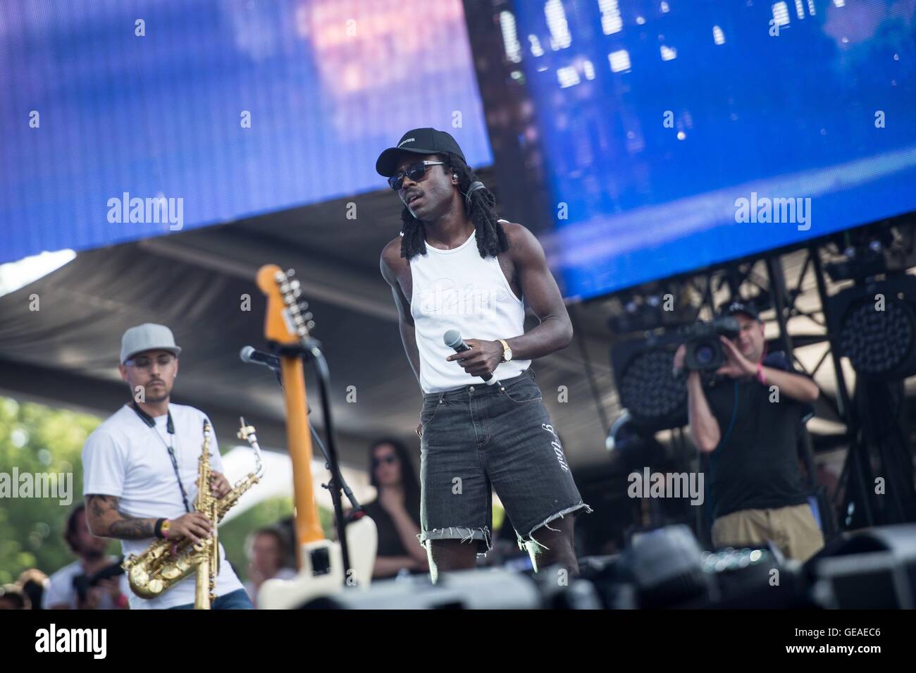 New York, NY, USA. 23rd July, 2016. Dev Hynes, Blood Orange on stage ...