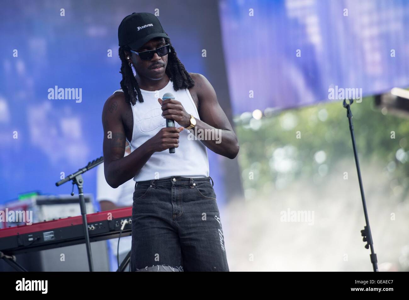 New York, NY, USA. 23rd July, 2016. Dev Hynes, Blood Orange on stage ...