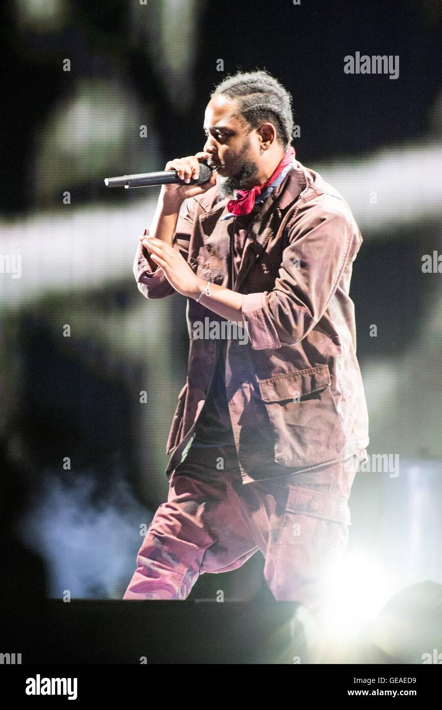 New York, NY, USA. 23rd July, 2016. Kendrick Lamar on stage for ...