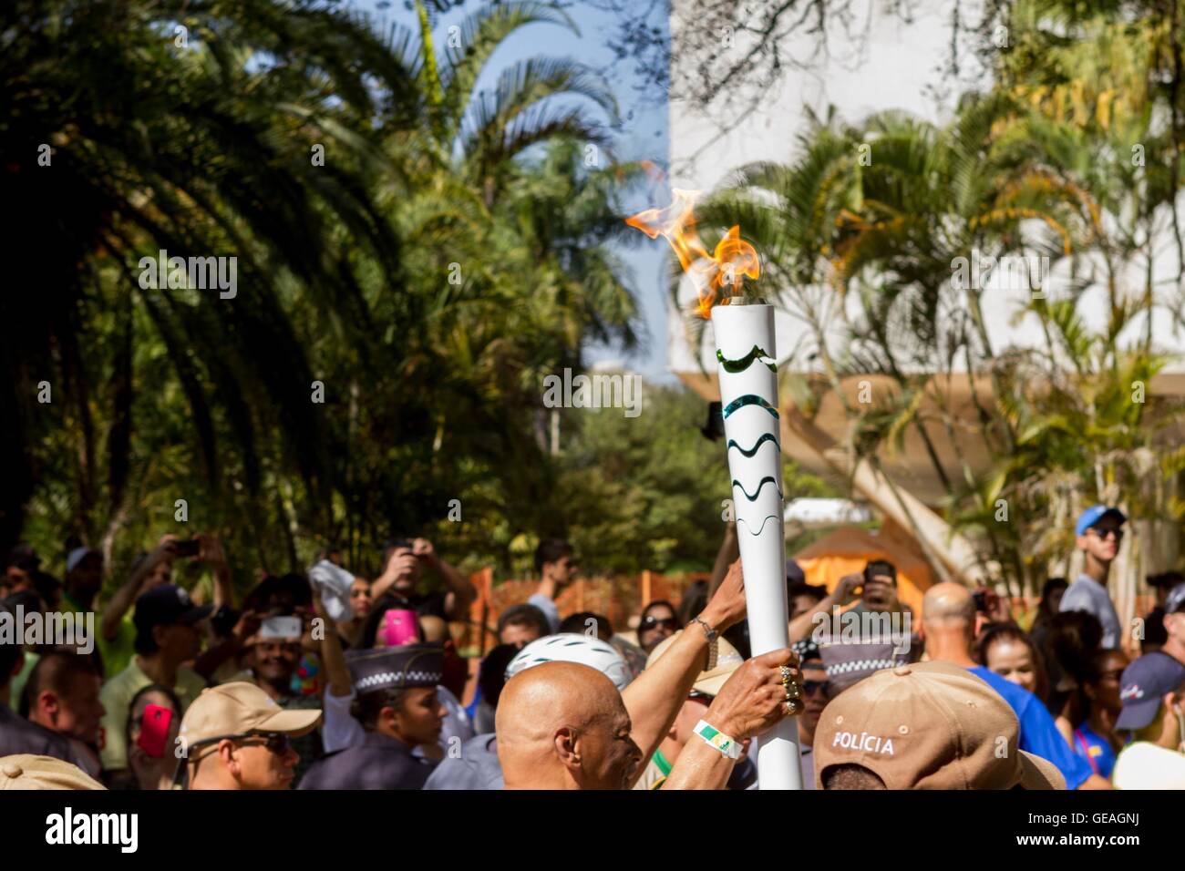 The Olympic torch passed through Ibirapuera Park on Sunday afternoon ...