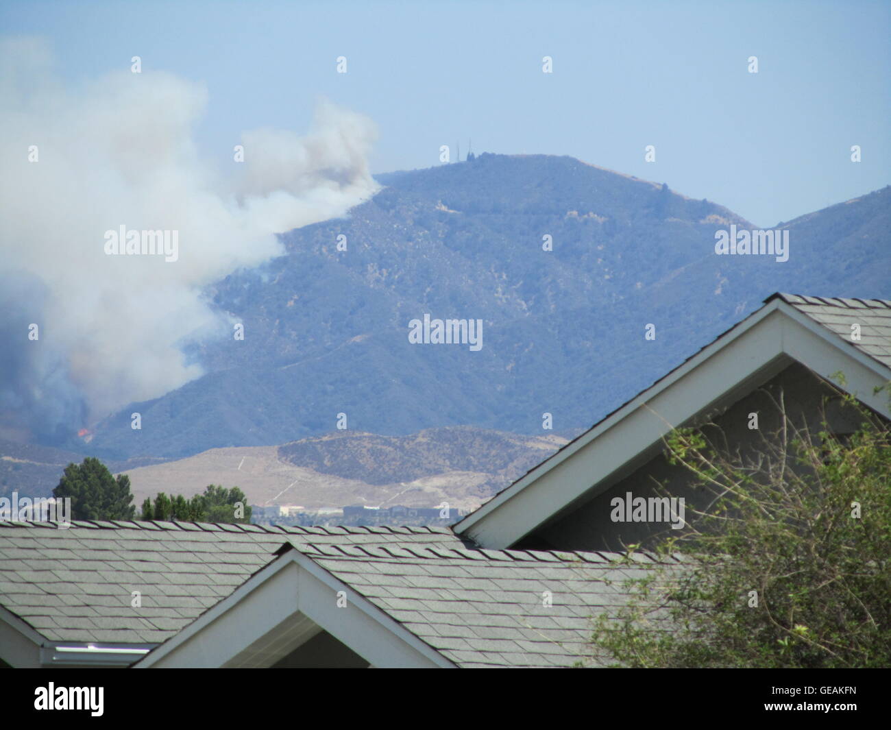 Los Angeles, USA. 24th July, 2016. The Sand Fire burns in the San ...