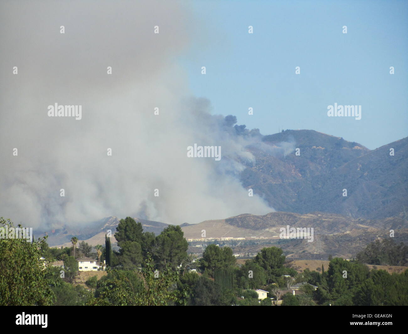 Los Angeles, USA. 24th July, 2016. The Sand Fire burns in the San ...