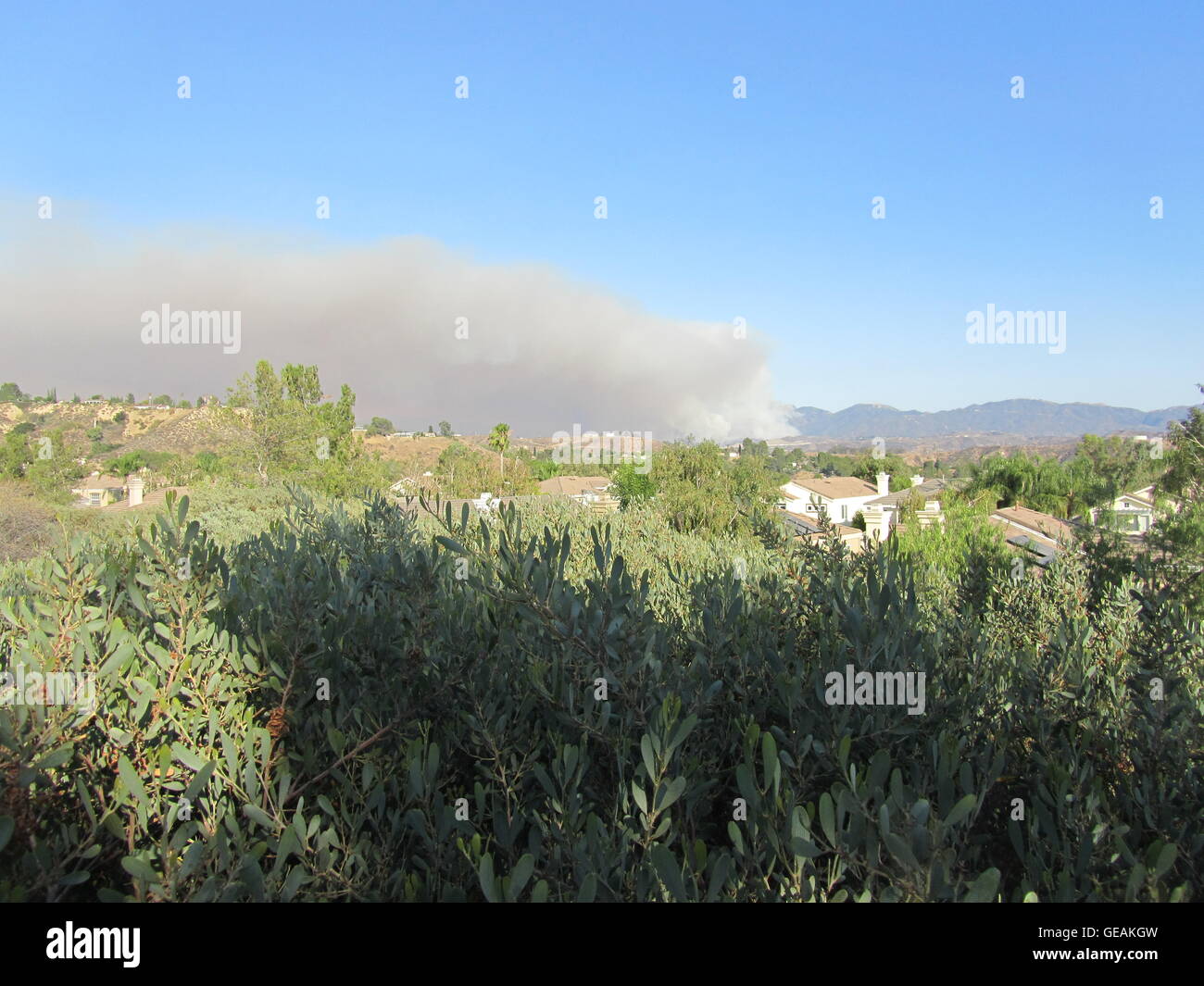Los Angeles, USA. 24th July, 2016. The Sand Fire burns in the San ...