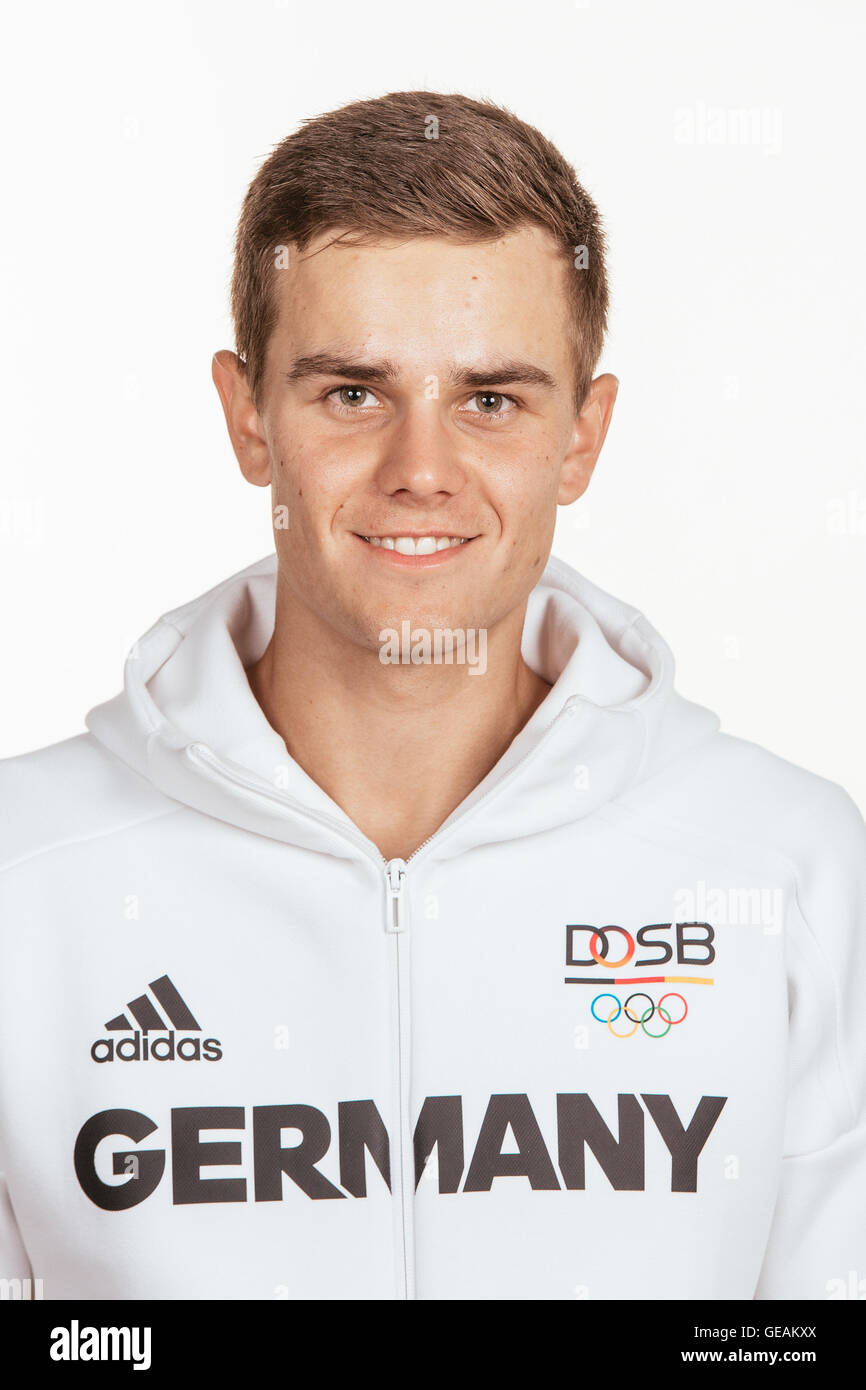 Hannover, Germany. 20th July, 2016. Nils Brembach poses at a photocall ...