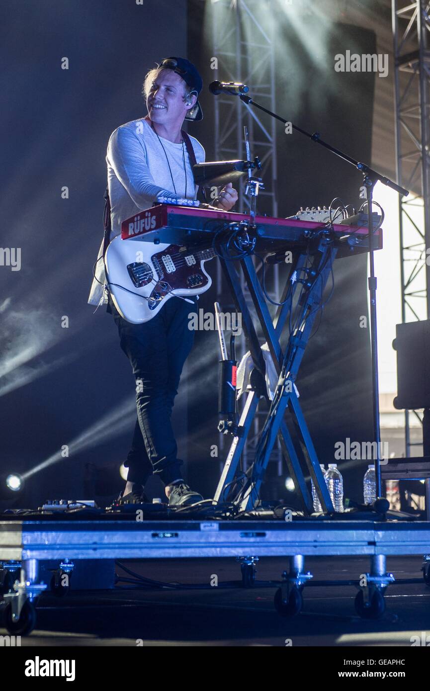 New York, NY, USA. 24th July, 2016. Tyrone Lindqvist, RÜFÜS DU SOL ...