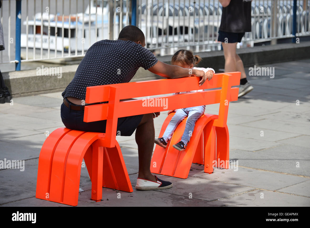 Southbank, London, UK. 25th July 2016. Modified Social Benches NY by ...