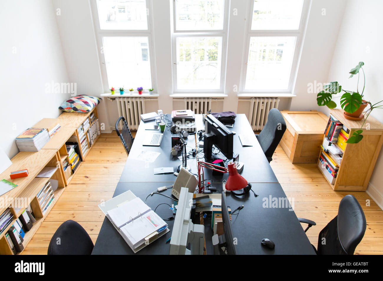 Workspace in empty office Stock Photo - Alamy