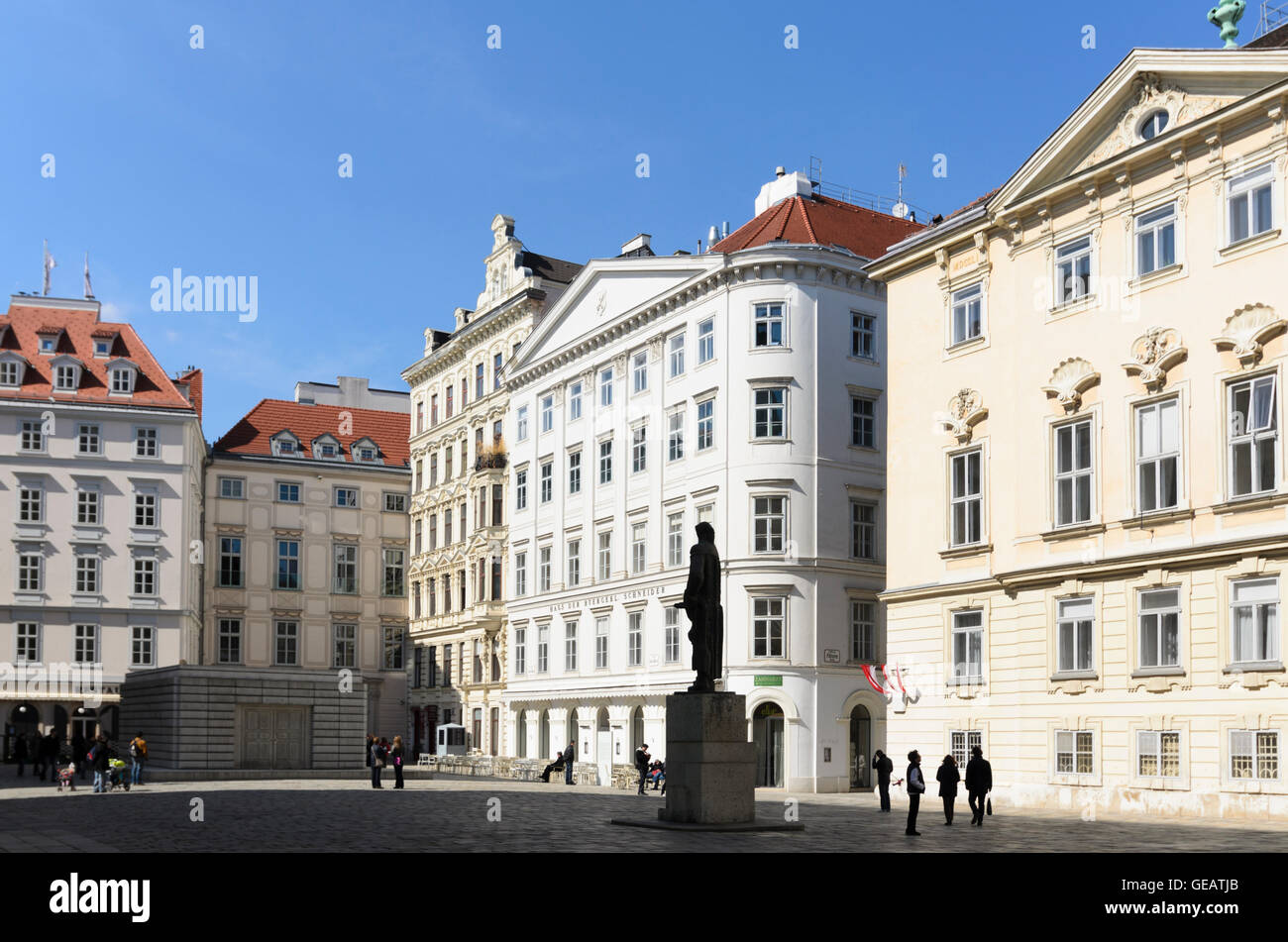 Wien, Vienna: square Judenplatz with Lessing Memorial and the memorial ...