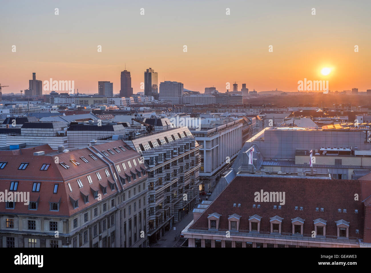 Germany, Berlin, elevated city view at sunset Stock Photo - Alamy