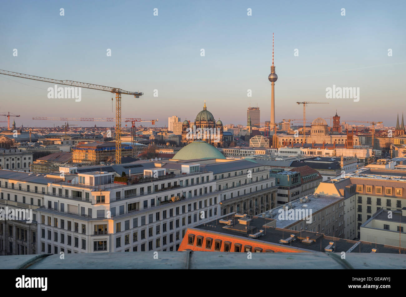 Germany, Berlin, elevated city view at evening twilight Stock Photo - Alamy