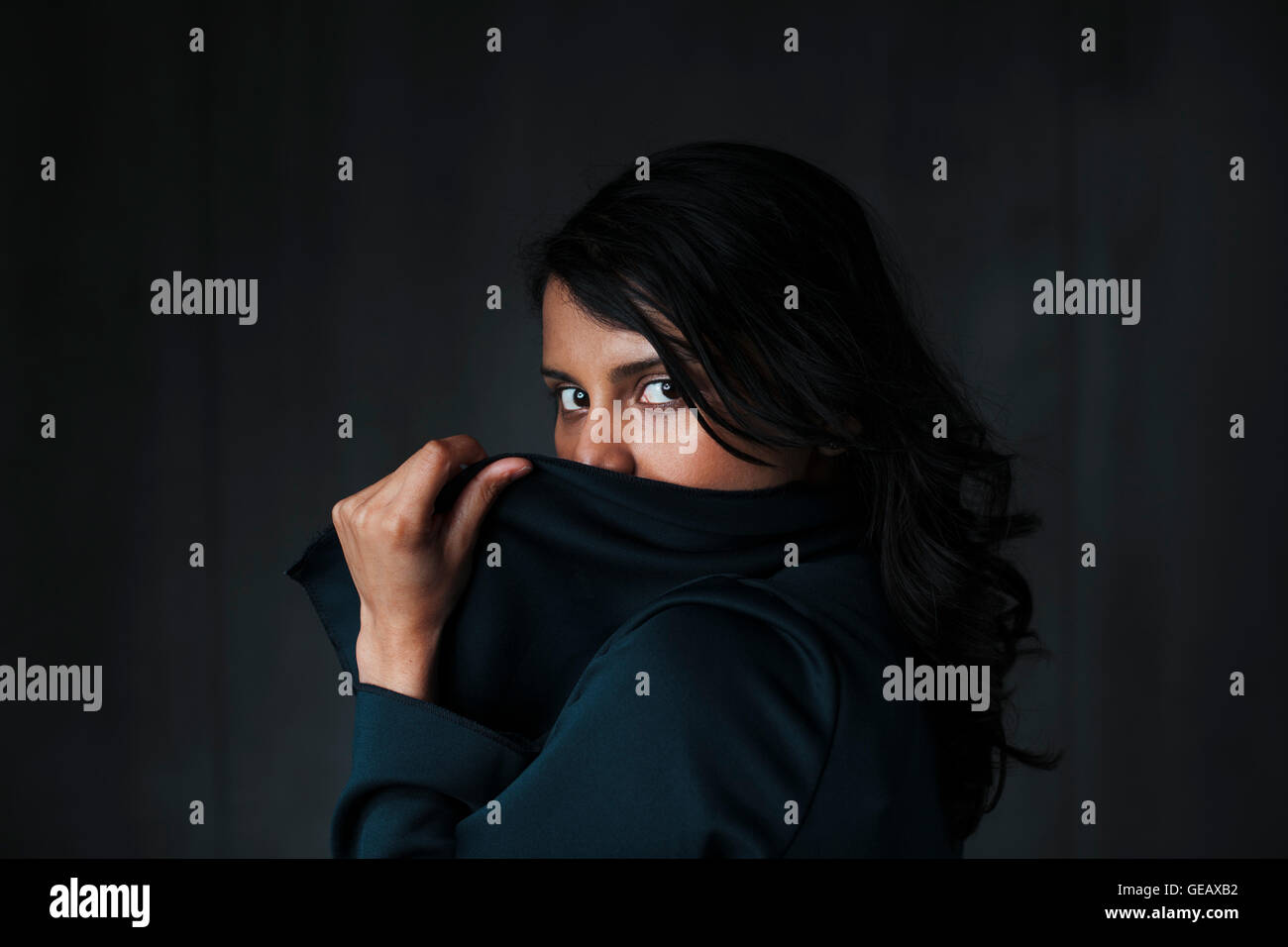 Portrait of female indian, obscured face Stock Photo - Alamy