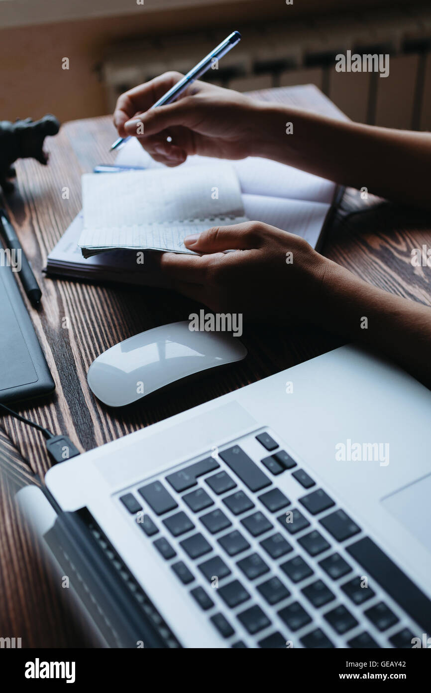 girl working on computer Stock Photo - Alamy