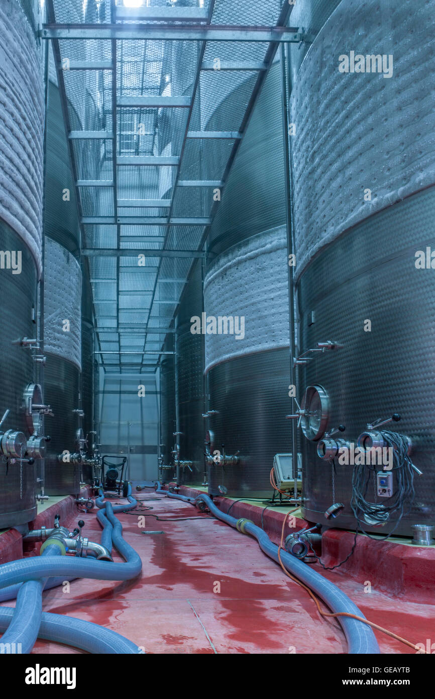 Stainless steel tanks for food industry Stock Photo - Alamy