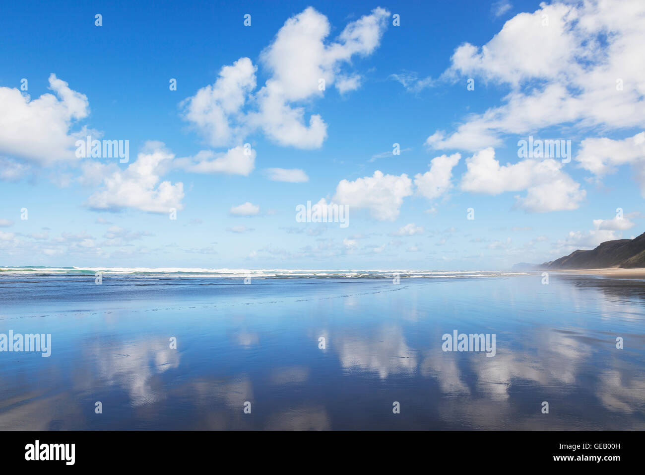 New Zealand, North Island, Northland, Ripiro Beach, Tasman Sea Stock ...