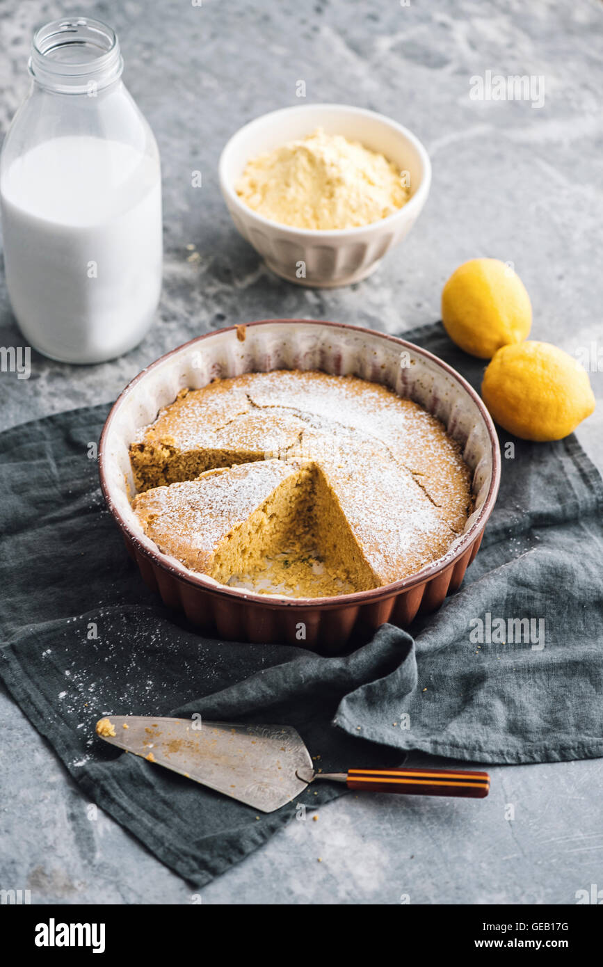 Gluten-free corn flour lemon cake Stock Photo - Alamy