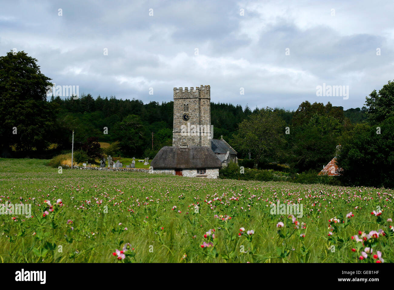 Saxon church at Buckland-in-the-moor with the famous clock face "My ...