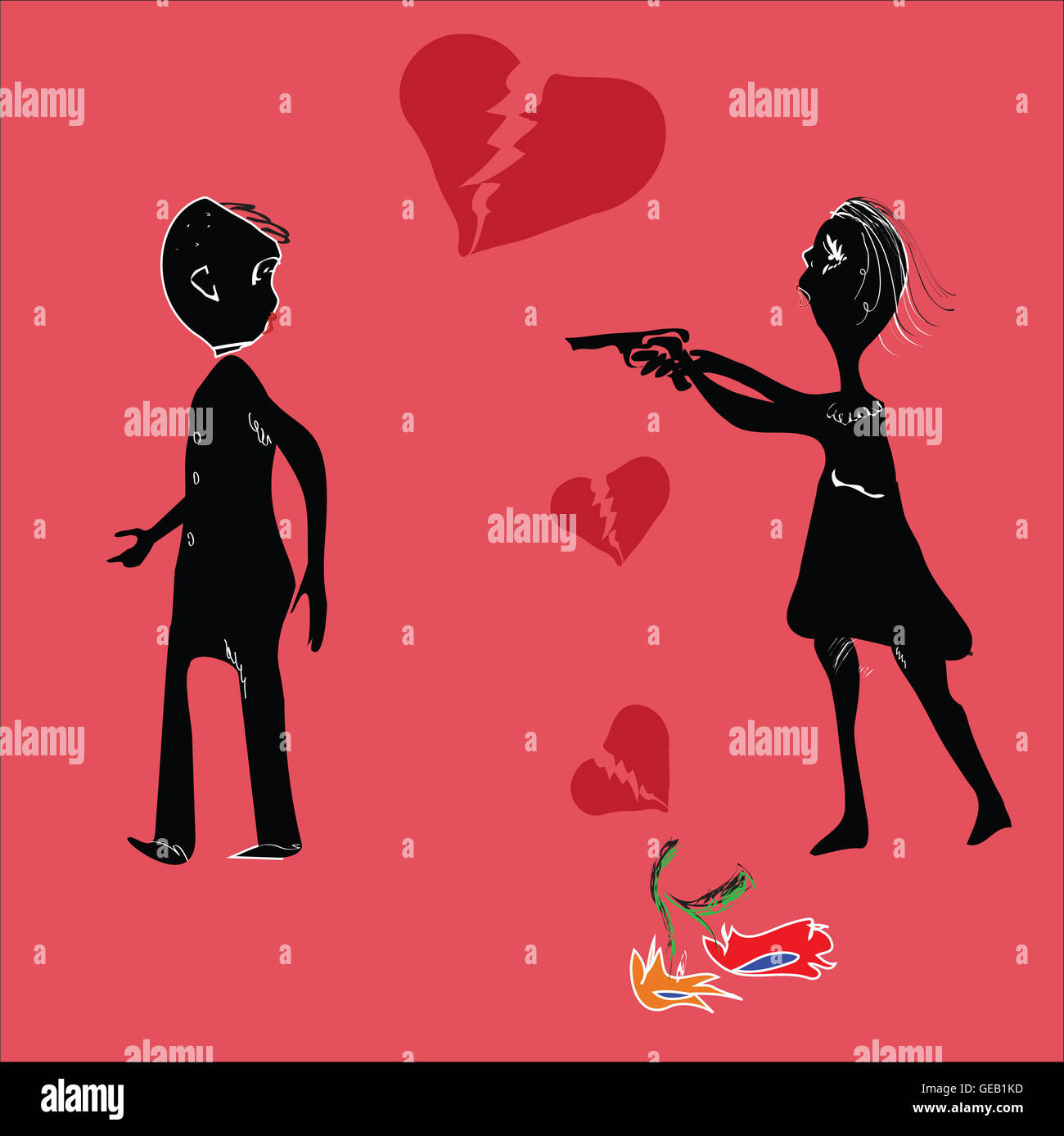 Love And Kill Illustration Stock Photo - Alamy