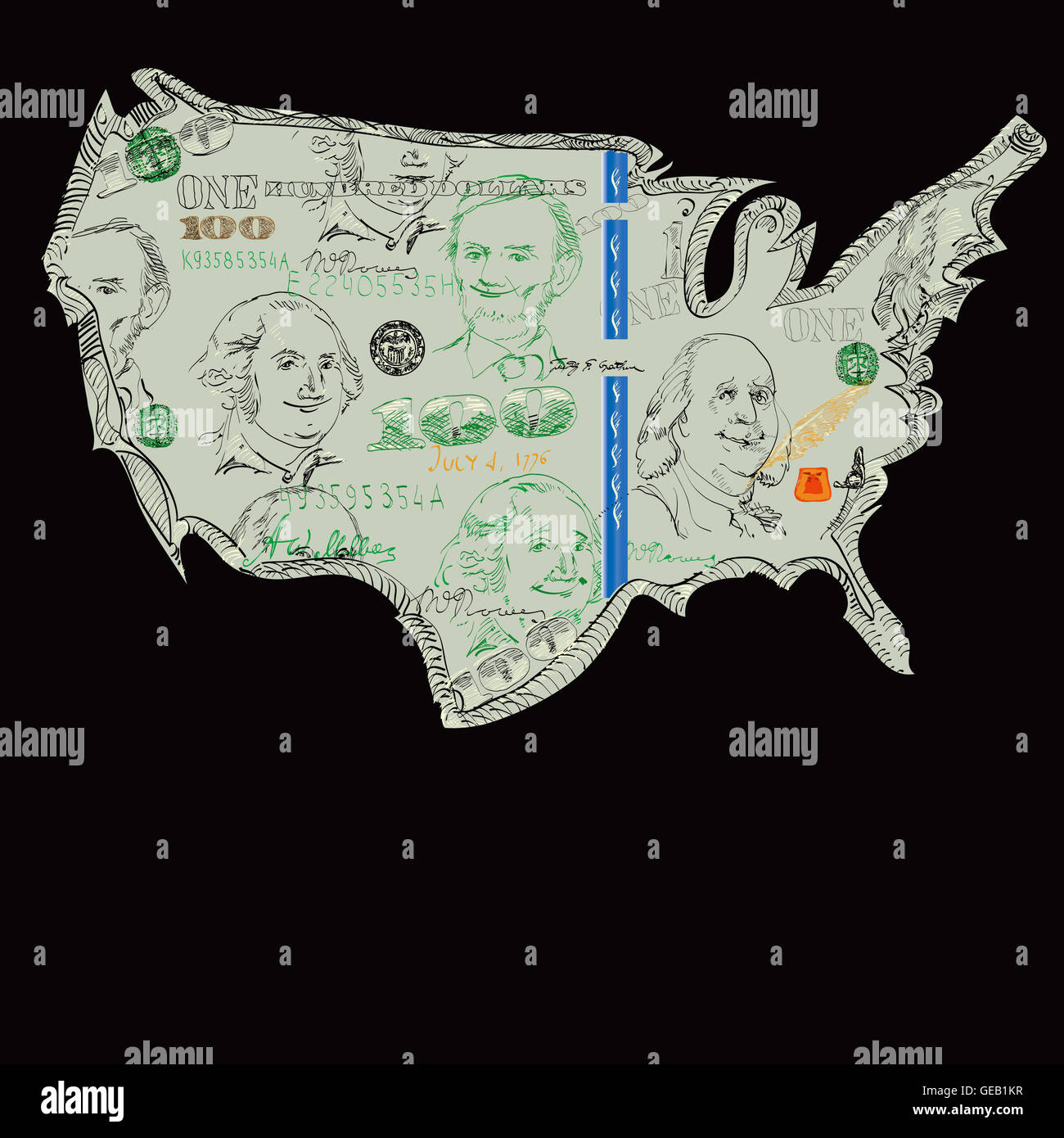 Fun usa map of states hi-res stock photography and images - Alamy