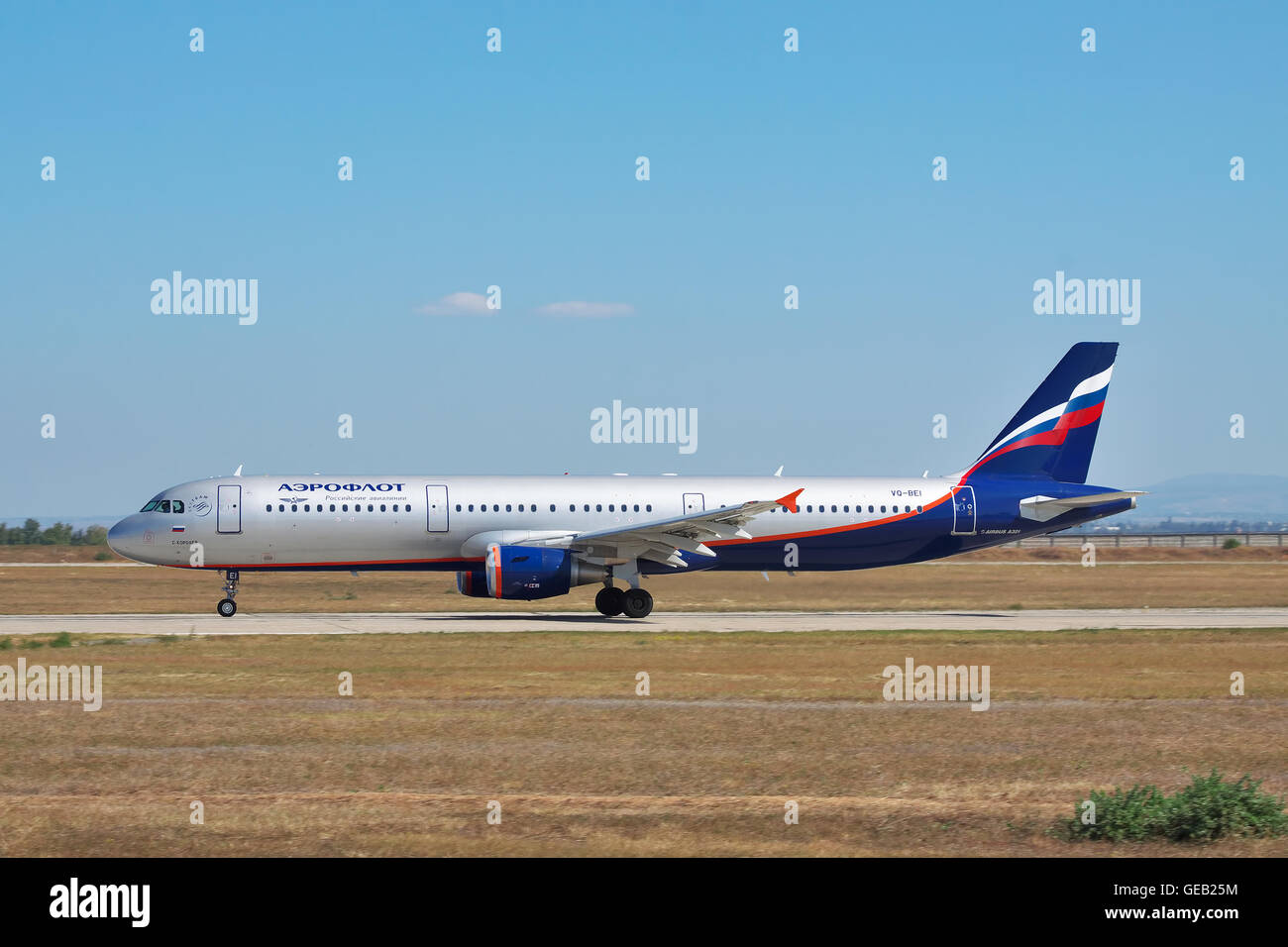Simferopol, Ukraine - September 12, 2010: Aeroflot Airbus A321 is ...