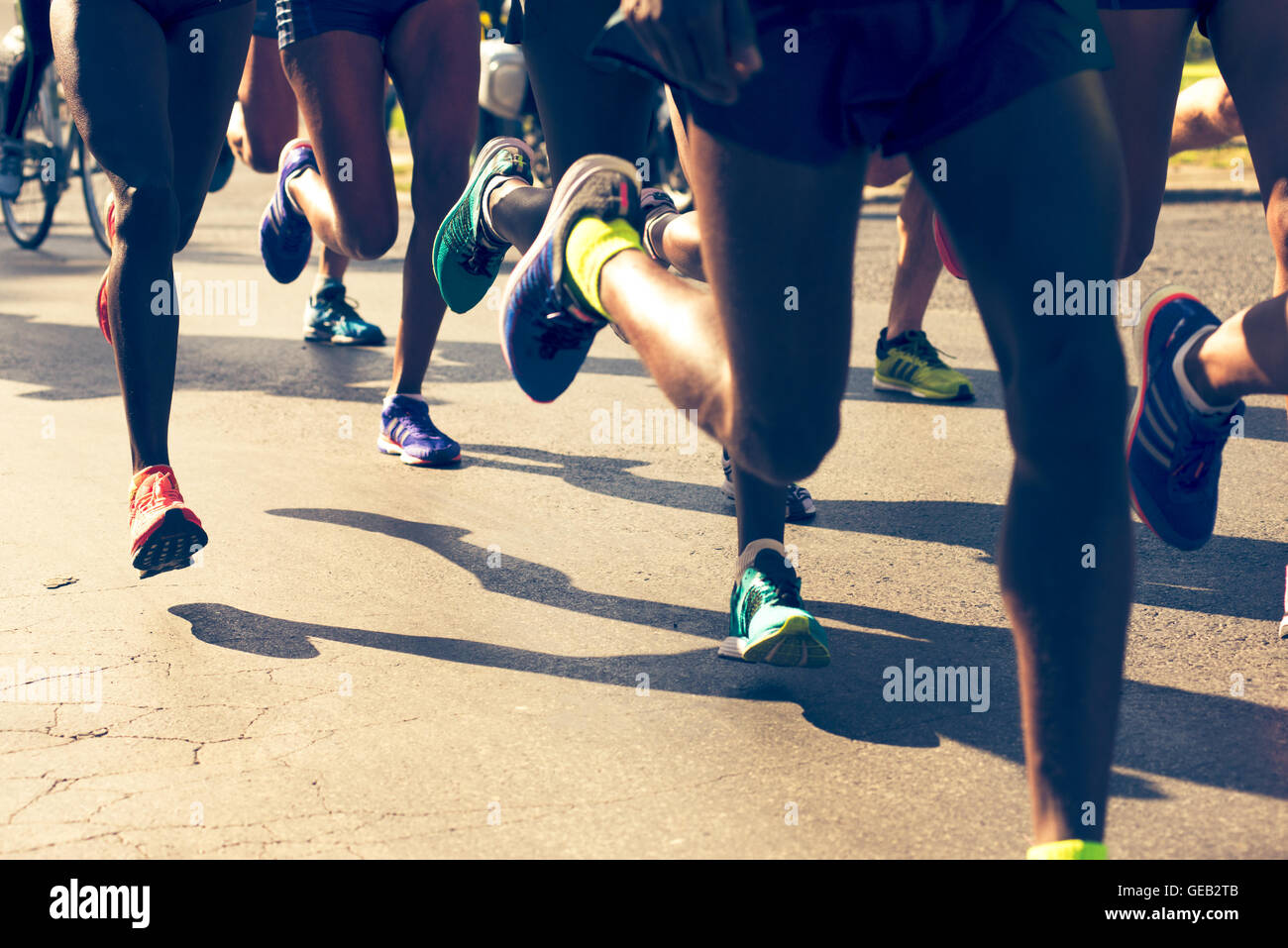 closeup of runners legs in a marathon Stock Photo - Alamy