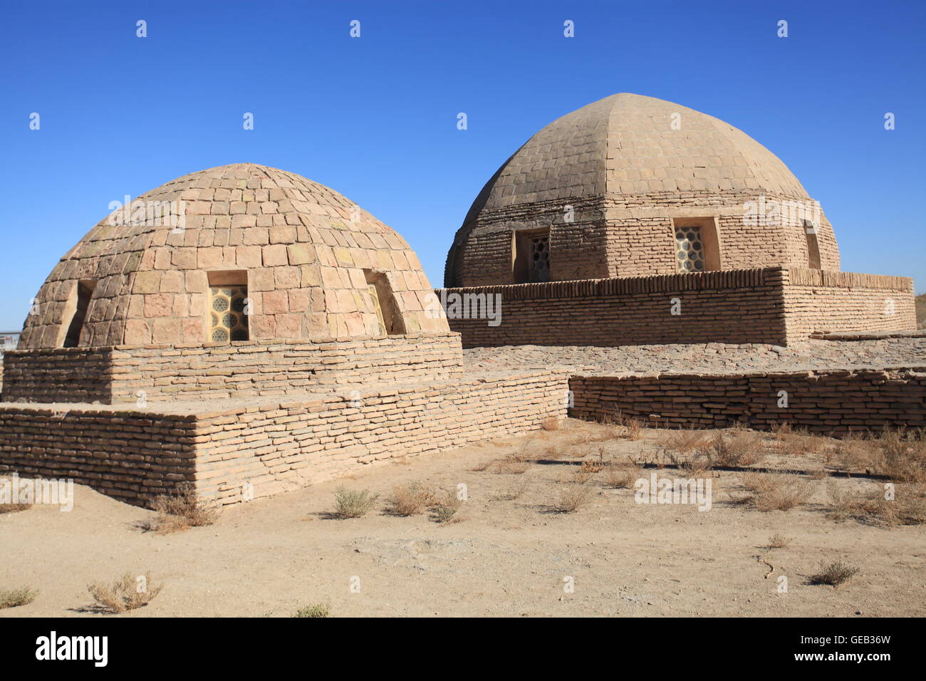 Mausoleum of Mazlum Khan Slu in Mizdakhan necropolis, Uzbekistan Stock ...