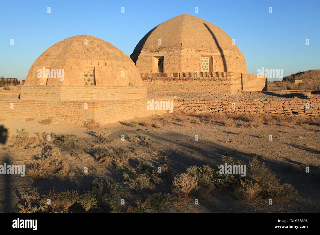 Mausoleum of Mazlum Khan Slu in Mizdakhan necropolis, Uzbekistan Stock ...
