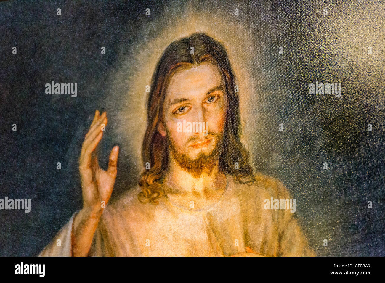 Detail of the Merciful Jesus image Stock Photo - Alamy