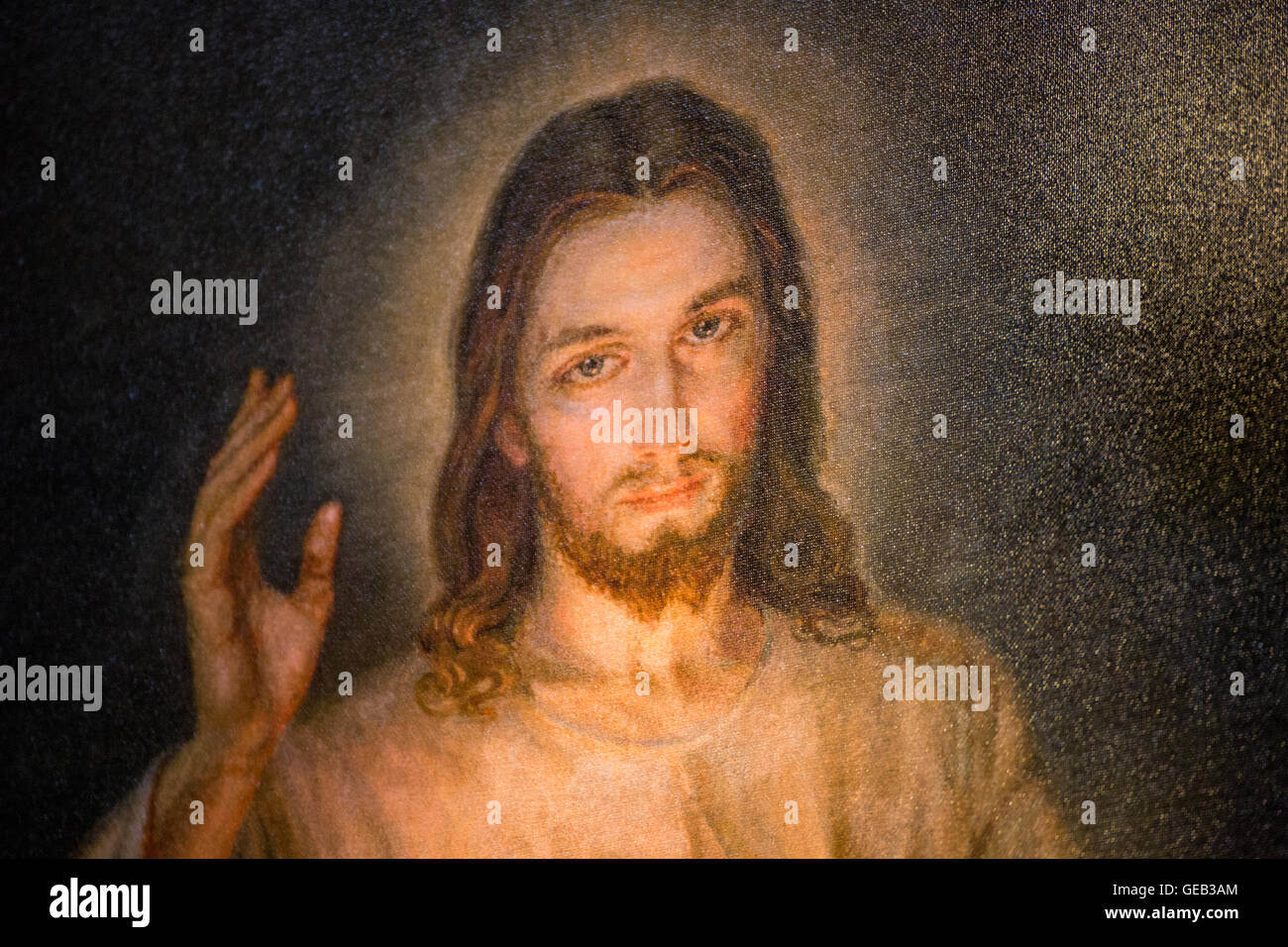 Detail of the Merciful Jesus image Stock Photo - Alamy