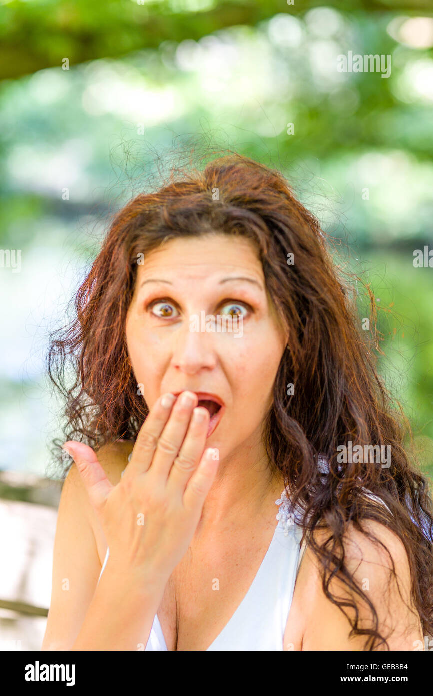 Mouth open wide woman hi-res stock photography and images - Alamy