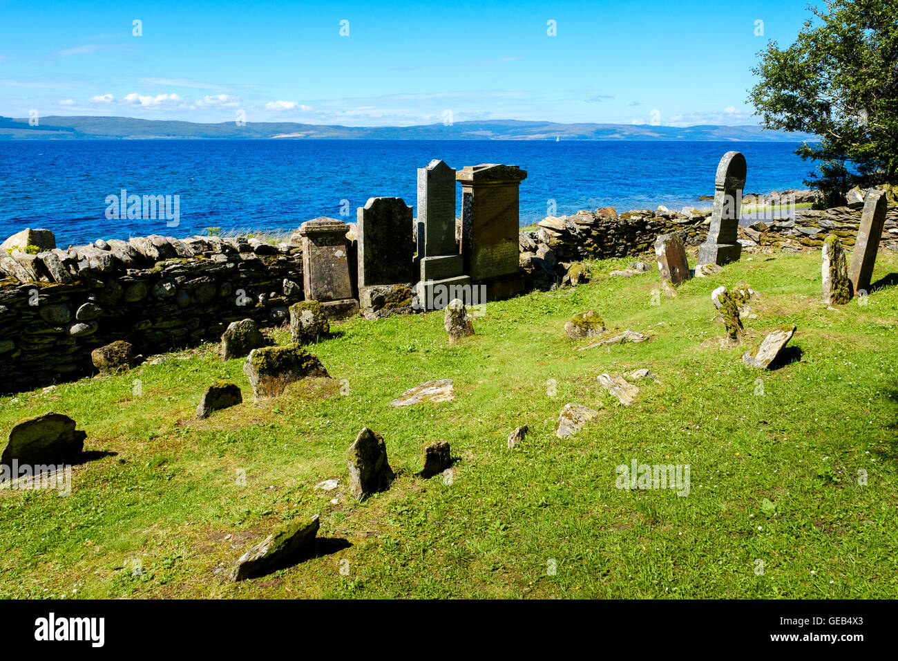 A tiny old graveyard on the west coast of Arran, Scotland Stock Photo ...
