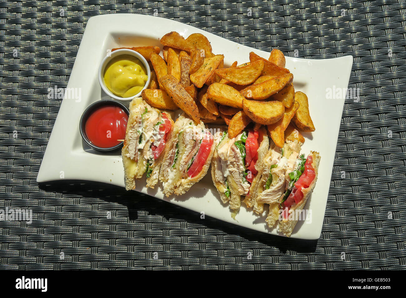 A club sandwich and fries hi-res stock photography and images - Alamy