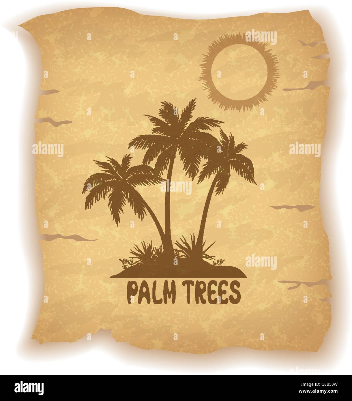 Palm trees beach on Stock Vector Images - Alamy