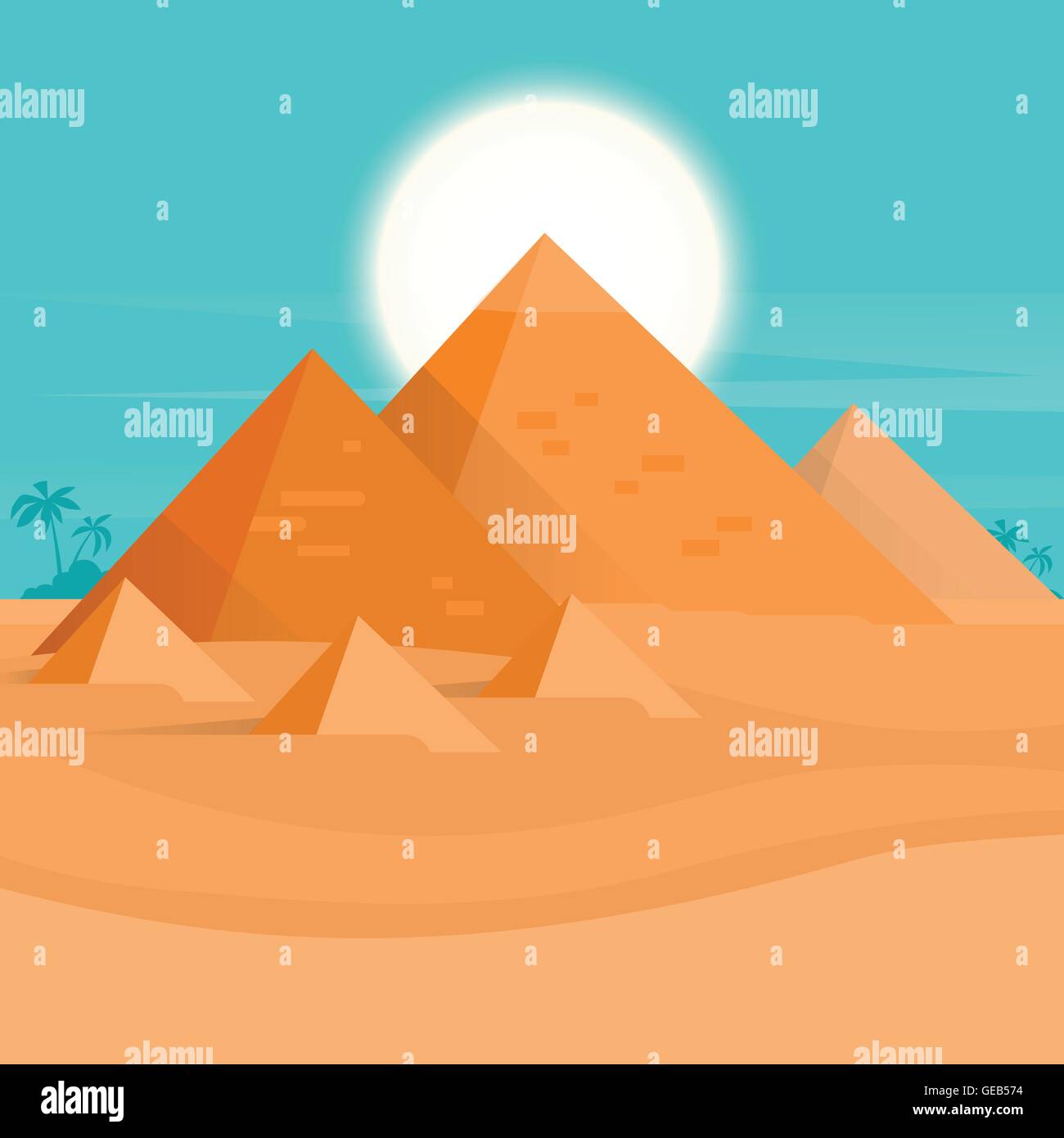 Desert View Egypt Pyramids Sunset Stock Vector Image & Art - Alamy