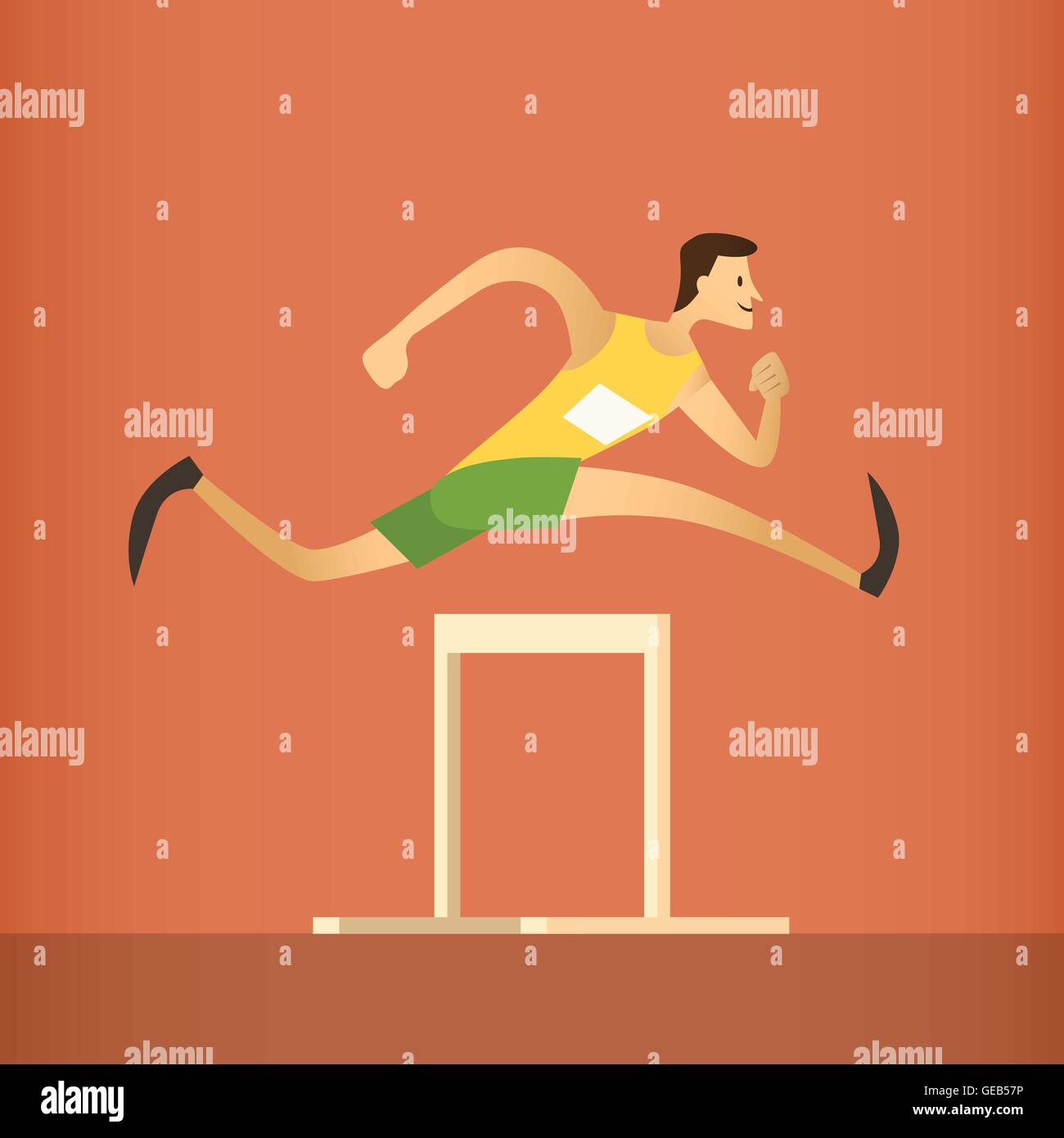 Hurdle Race Running Athlete Sport Competition Stock Vector Image & Art ...