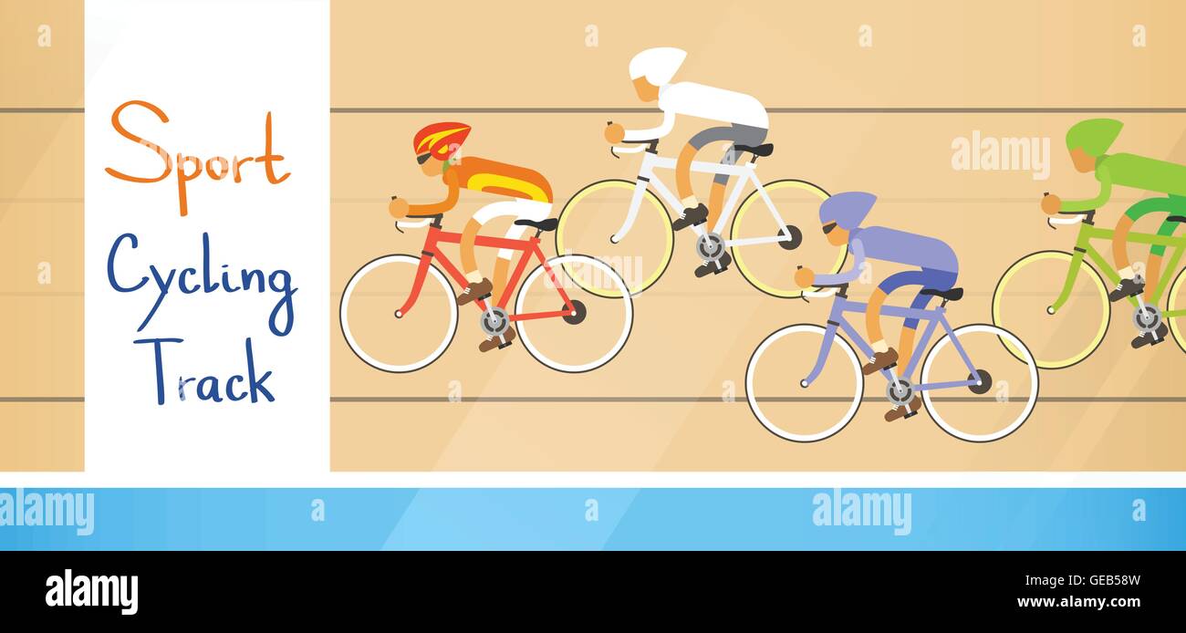 Cycle Racing Athlete Competition Sport Racetrack Stock Vector Image ...