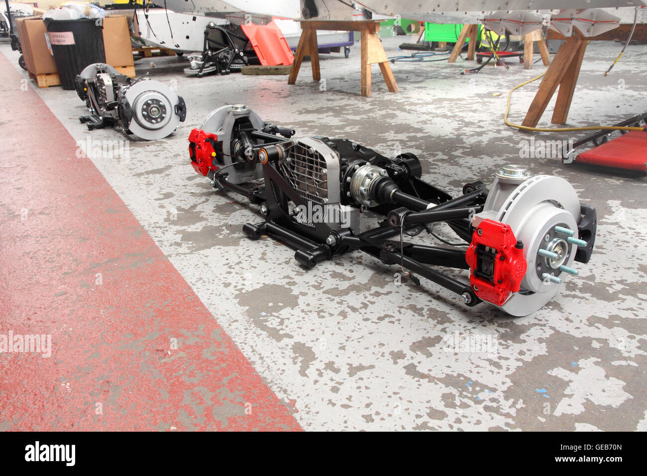 Rear axle assemblies ready to be fitted to Aero 8 models at Morgan's ...