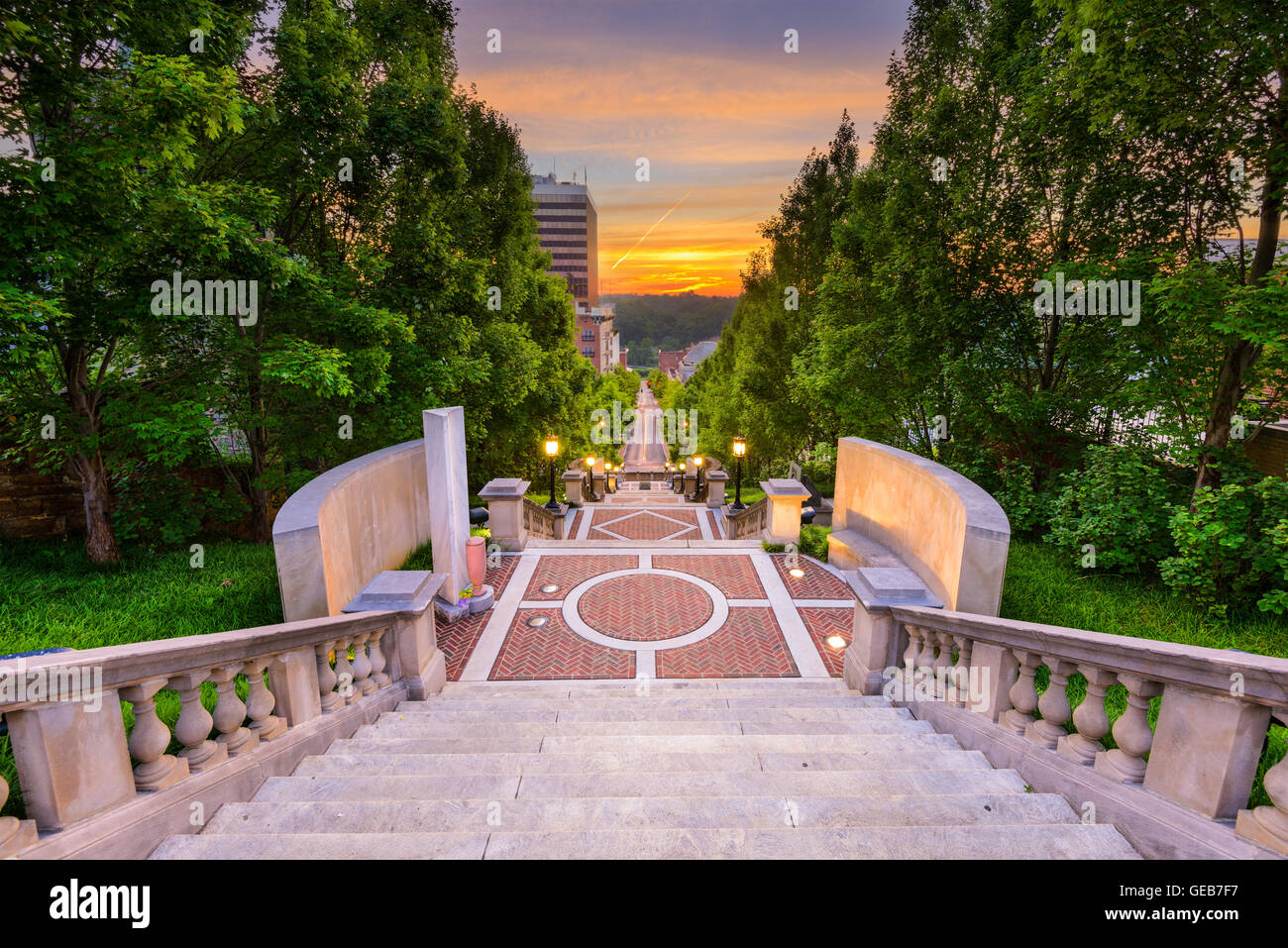 Lynchburg, Virginia, USA downtown at Monument Terrace Stock Photo - Alamy