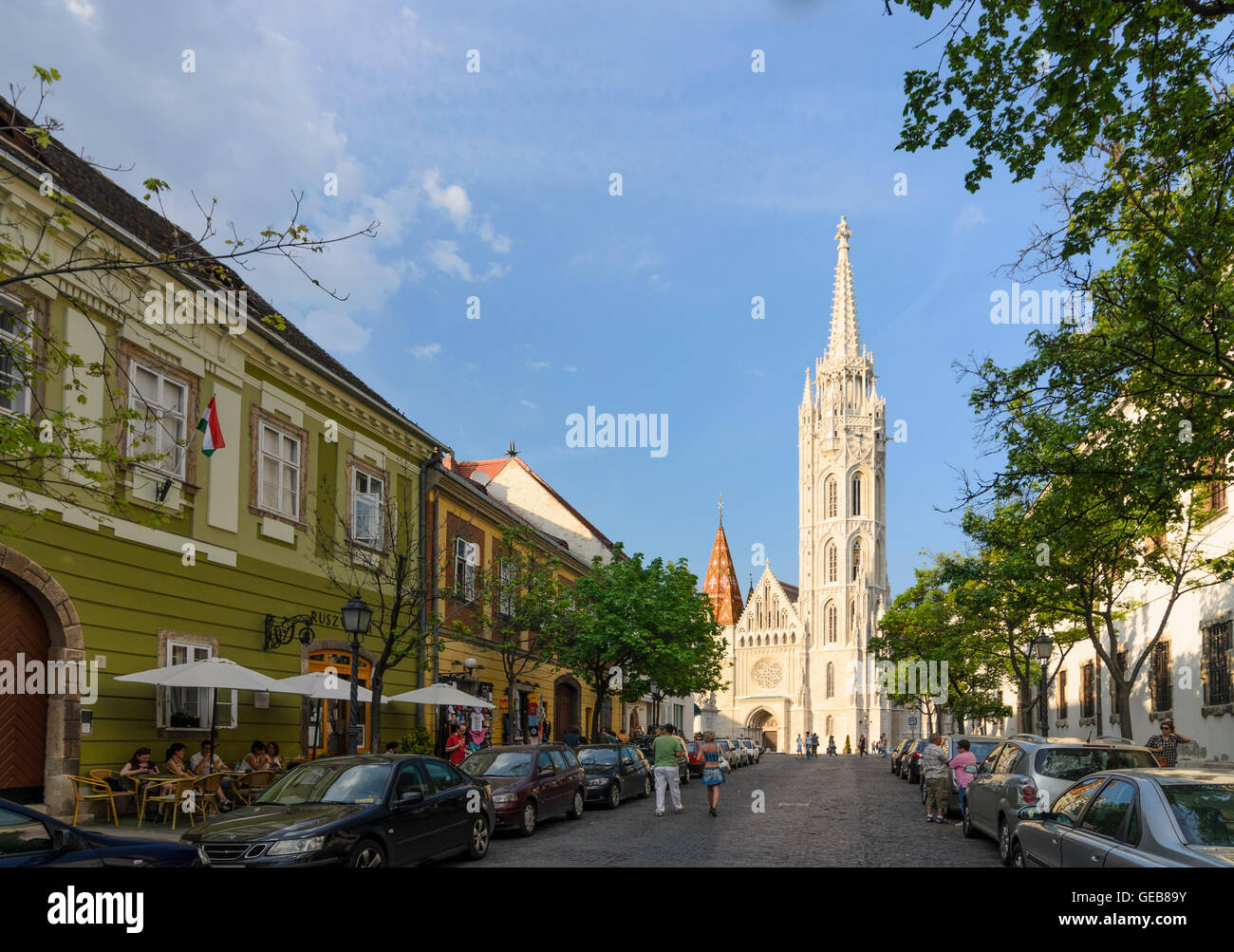 Budapest: Street Uri utca, Cafe Ruszwurm and Matthias Church, Hungary ...