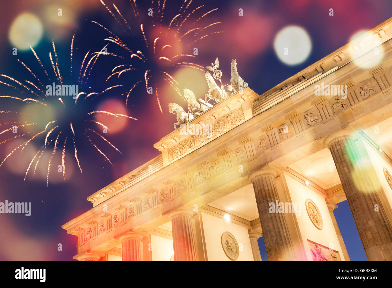 Fireworks at Brandenburger gate in Berlin Stock Photo - Alamy