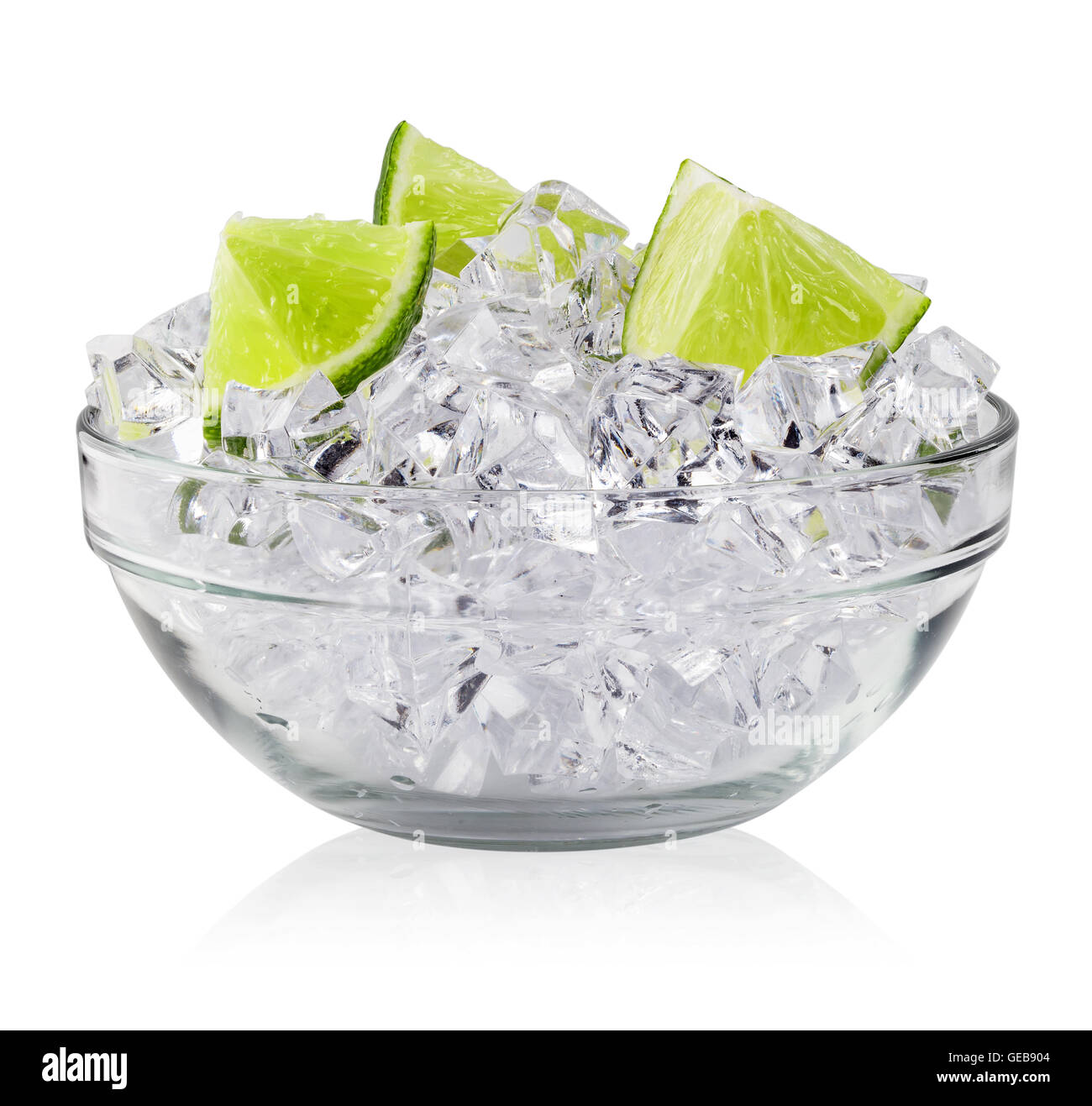 Slices lime in saucer of ice isolated on white background Stock Photo ...