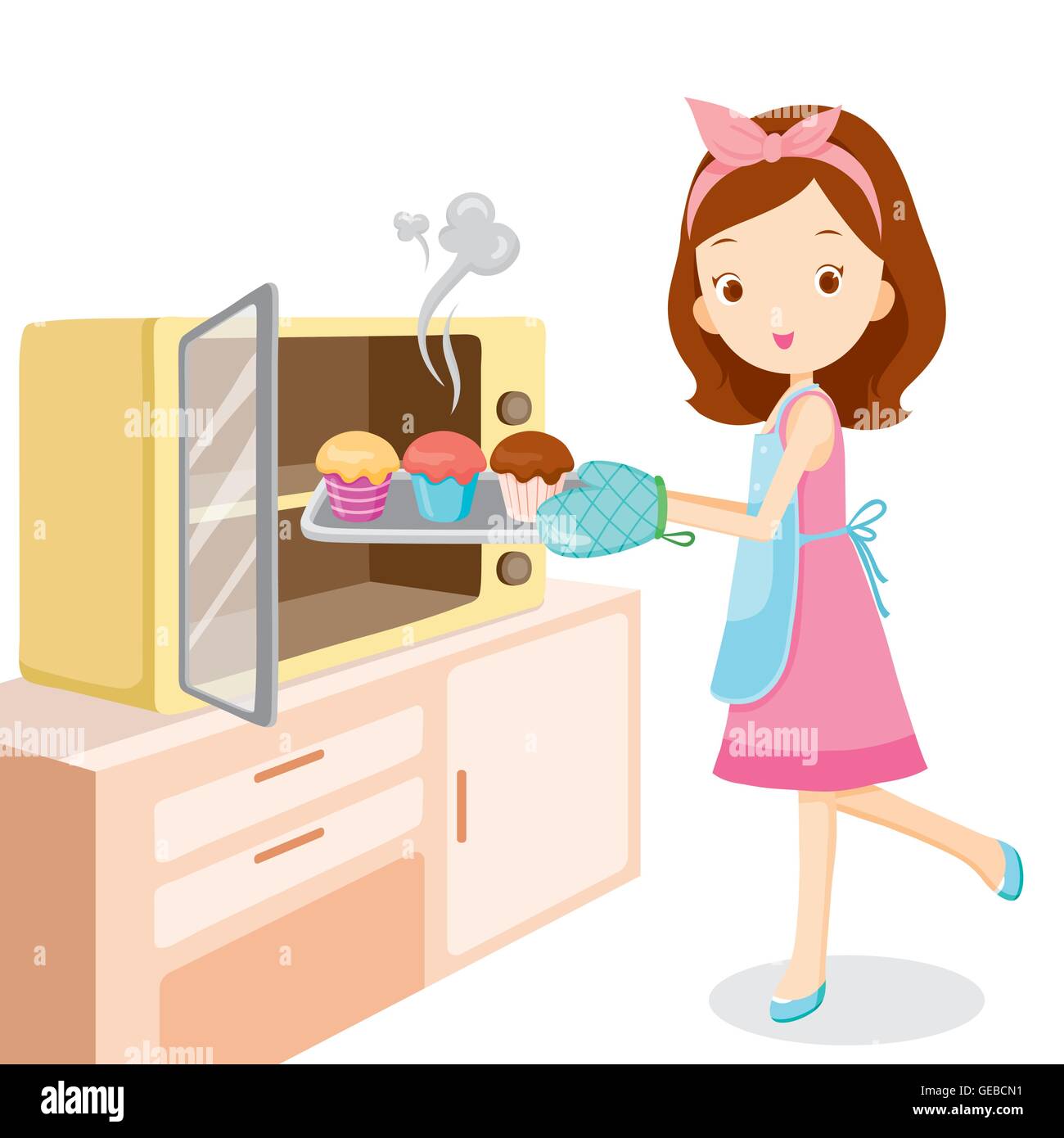 Girl Baking Cupcake, Kitchen, Kitchenware, Crockery, Cooking, Food ...