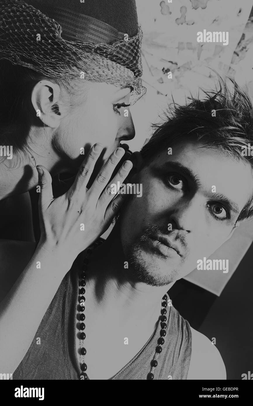 Whisper Black and White Stock Photos & Images - Alamy