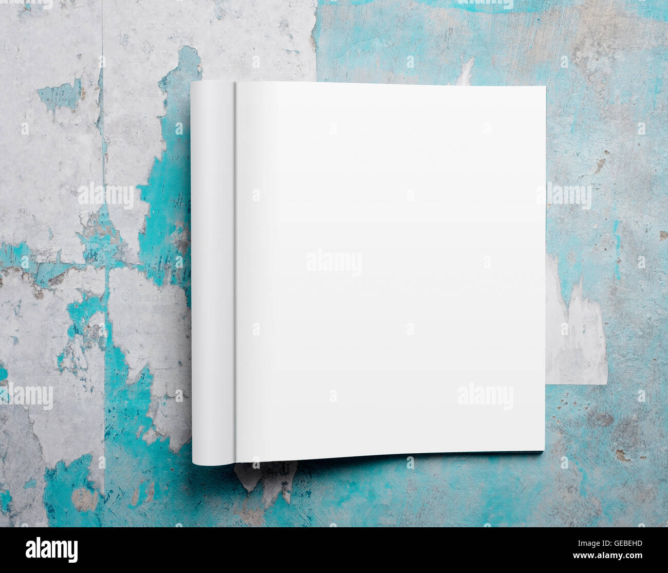Blank open magazine isolated on textured background with clipping path ...