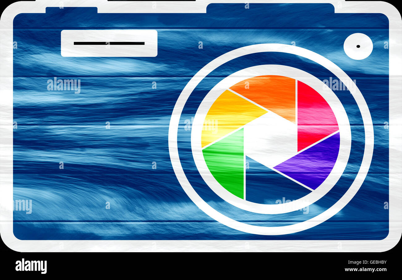 Photo camera icon rainbow lens hi-res stock photography and images - Alamy